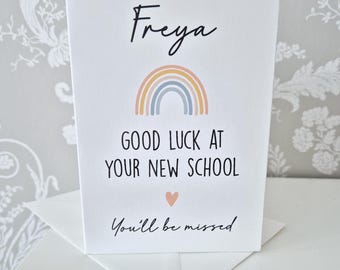 Good Luck in Your New School Card, Personalised Good Luck Card - Etsy UK