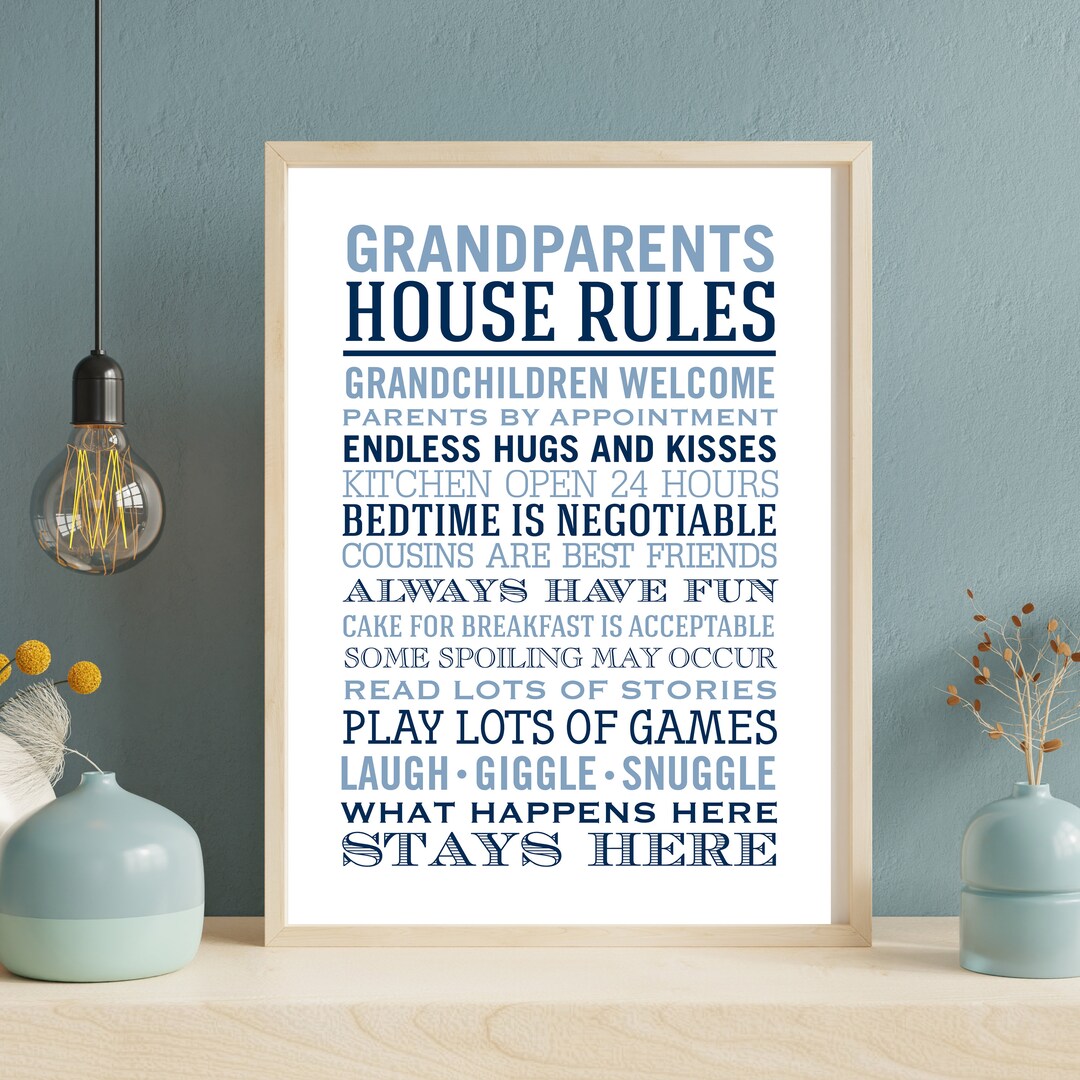 Grandparent House Rules Print (unframed) - Etsy UK