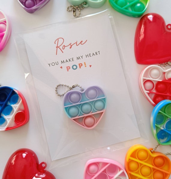 You Make My Heart POP Fidget Pop It Popper Keyring With | Etsy UK