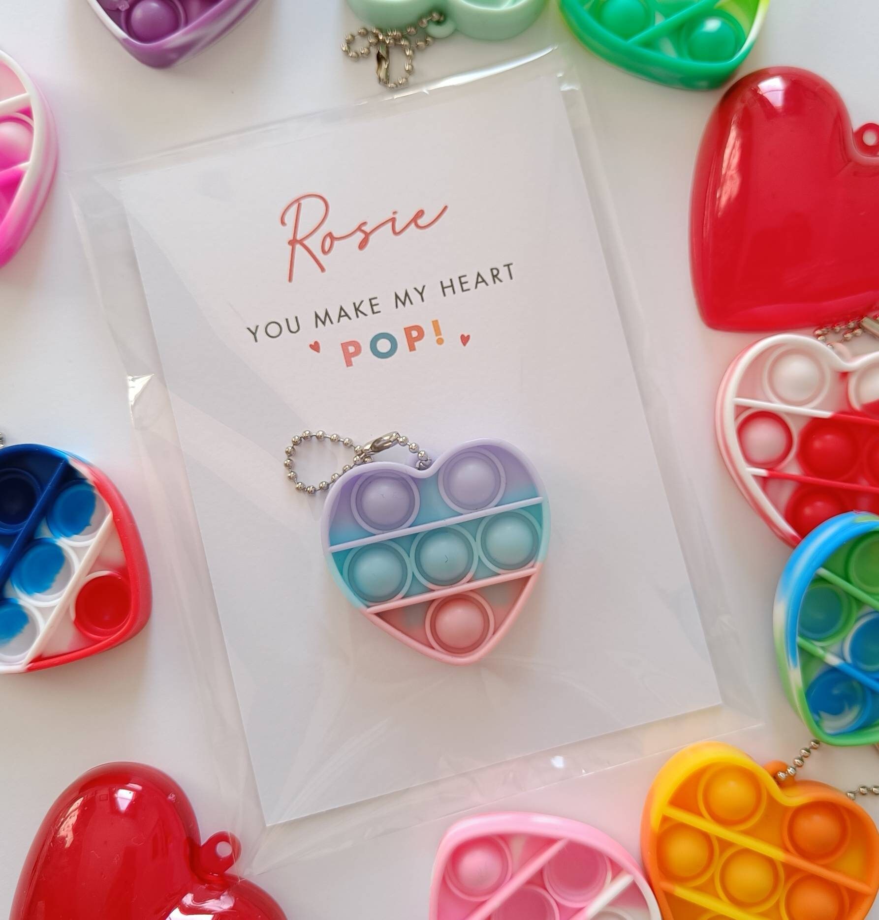 You Make My Heart POP Fidget Pop It Popper Keyring With | Etsy UK
