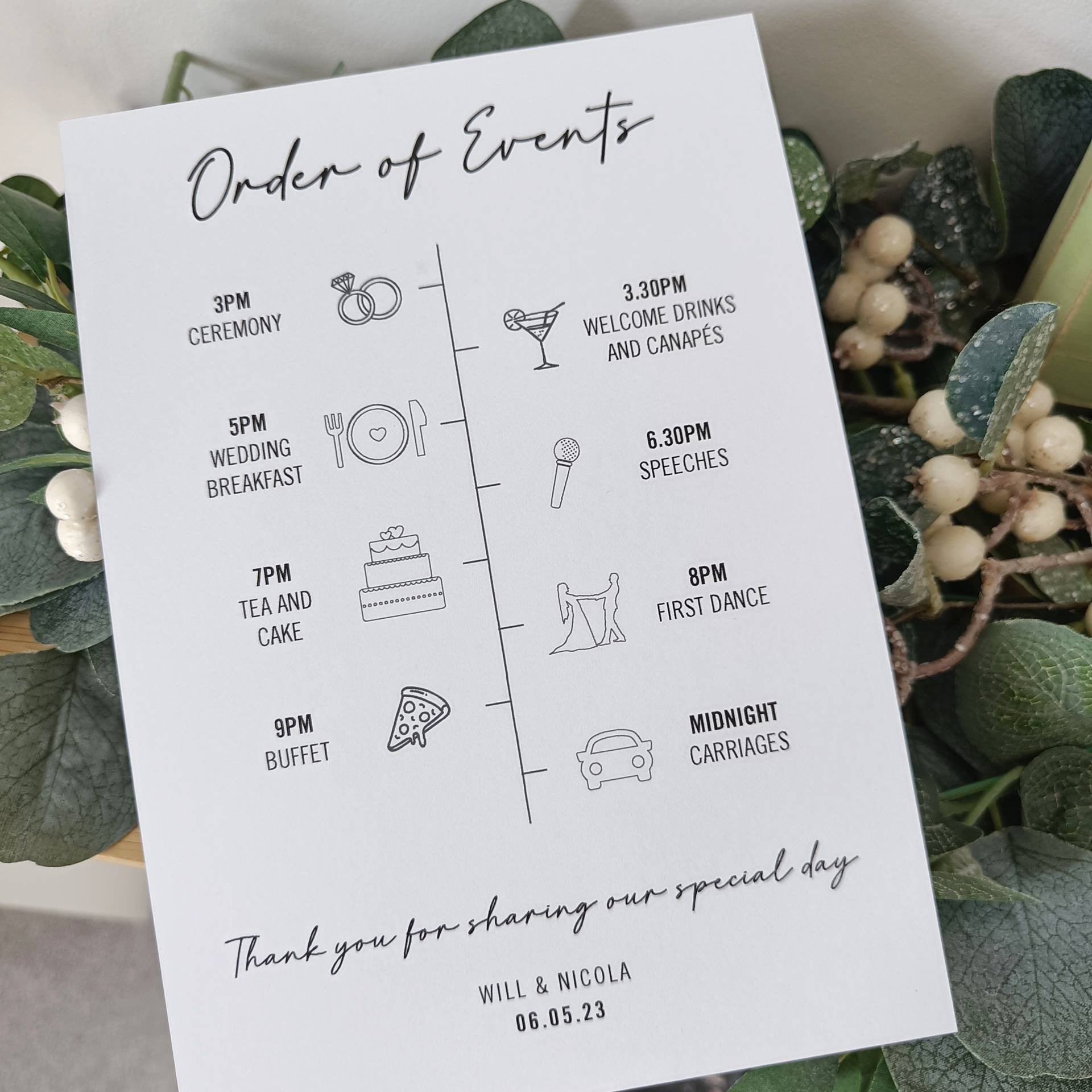 Wedding timeline cards 60 photos - Astyledwedding.com