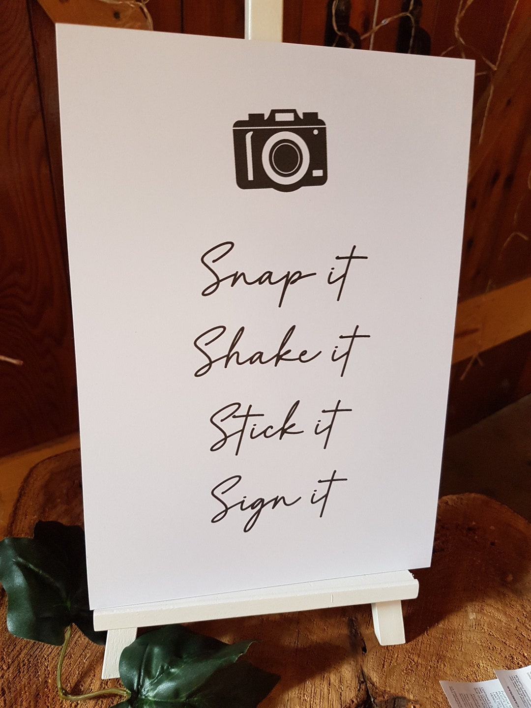 Snap It Shake It Stick It Sign It Polaroid Photo Wedding Guestbook Sign ...