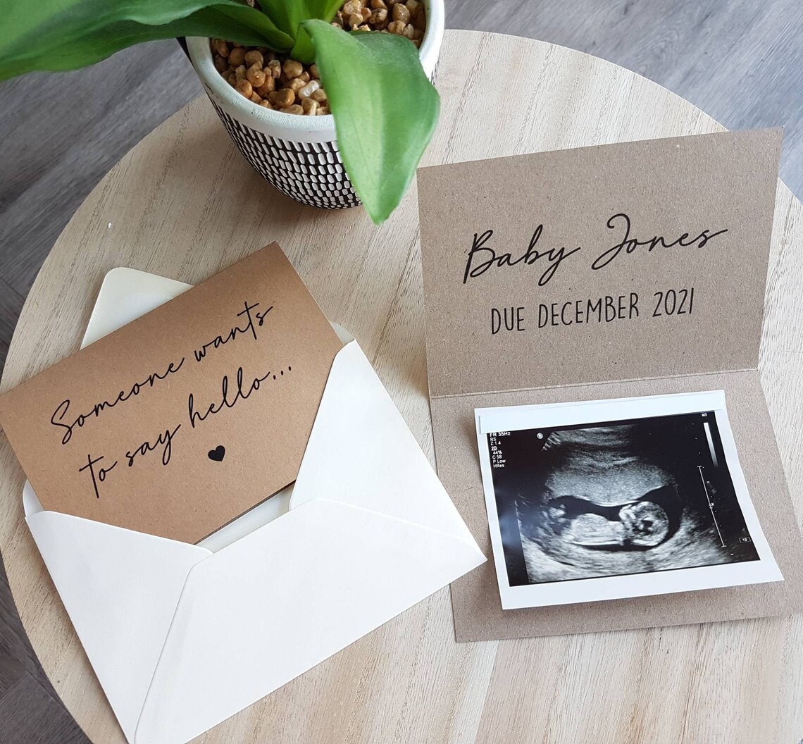 Surprise Pregnancy Announcement Card. Someone wants to say | Etsy