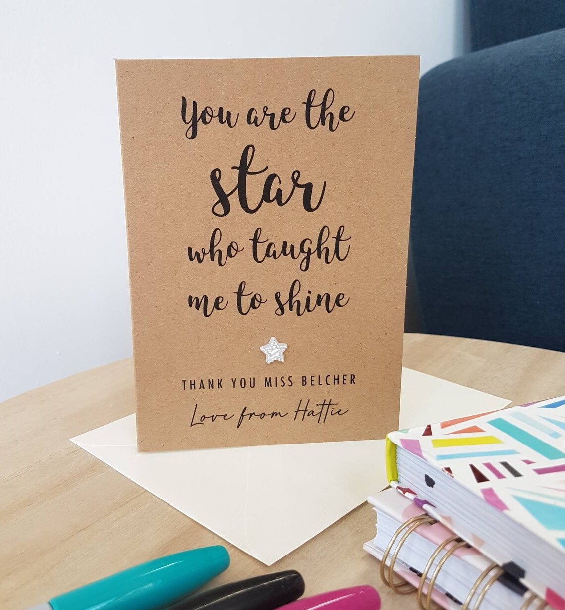 You Are the Star Personalised Teacher Folded Thank You Card - Etsy UK