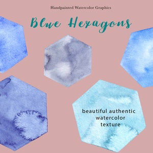 Watercolor Clipart Frame, Hexagon Shapes, Handpainted Watercolor Clip ...