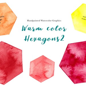 Watercolor Clipart Frame, Hexagon Shapes, Handpainted Watercolor Clip ...