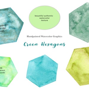 Watercolor Clipart Frame, Hexagon Shapes, Handpainted Watercolor Clip ...