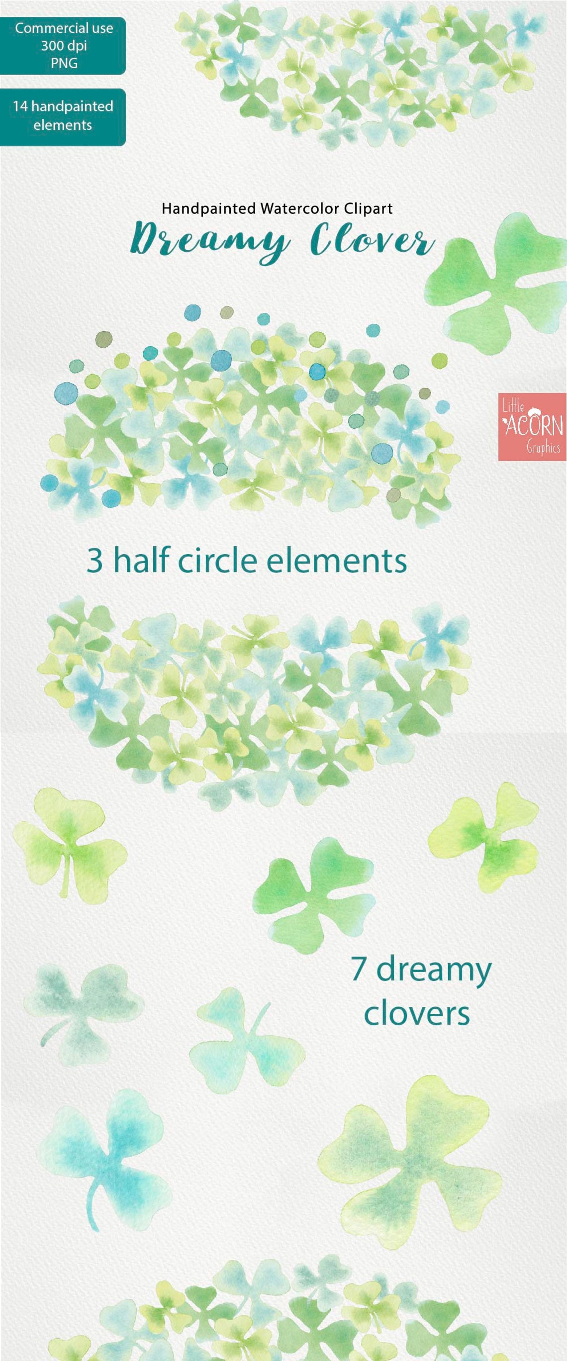 Watercolor Clipart St Patricks Day Commercial Use Handpainted ...