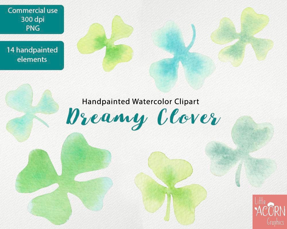 Watercolor Clipart St Patricks Day Commercial Use Handpainted ...
