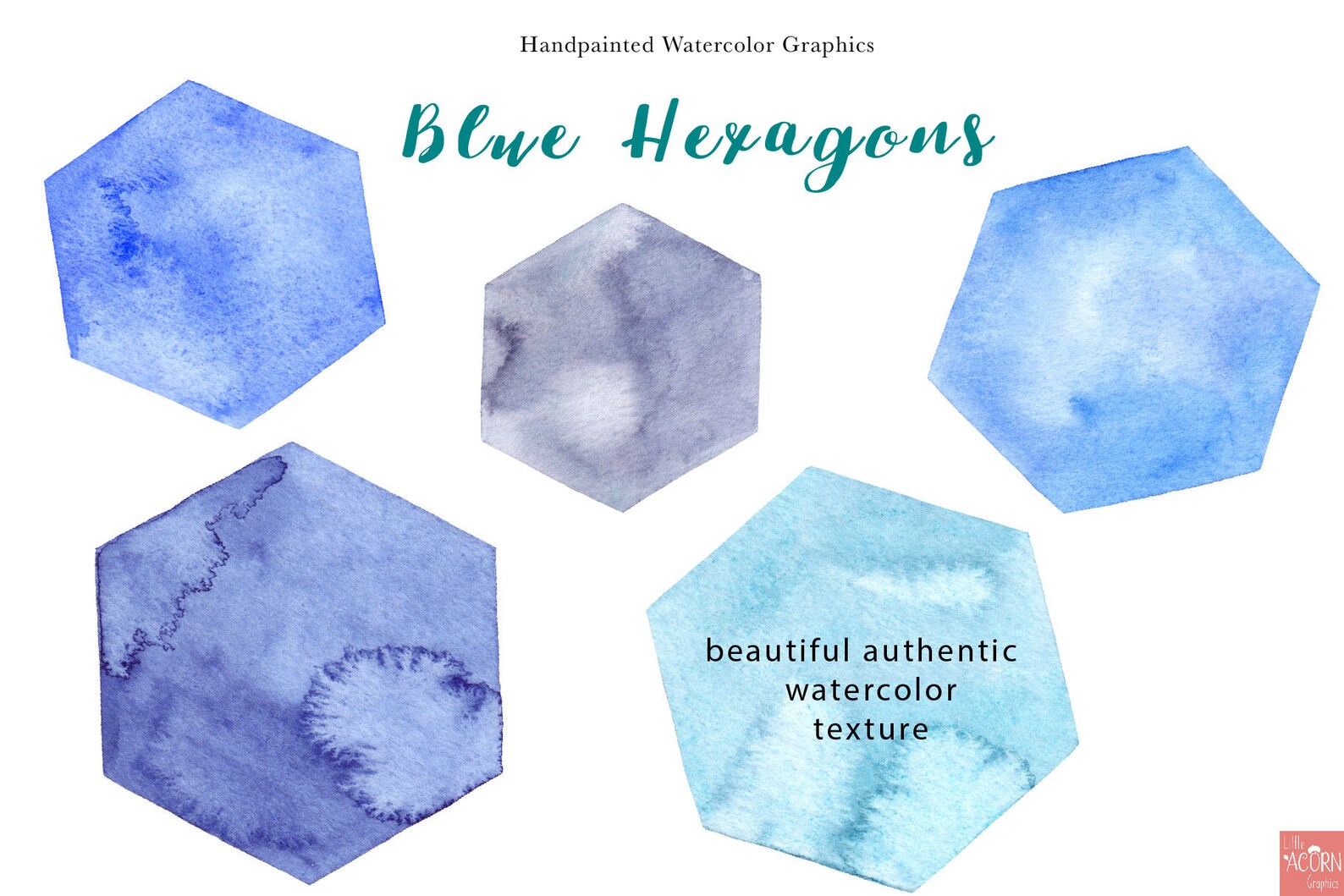 Watercolor Clipart Frame, Hexagon Shapes, Handpainted Watercolor Clip ...