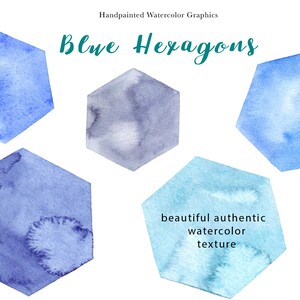 Watercolor Clipart Frame, Hexagon Shapes, Handpainted Watercolor Clip ...