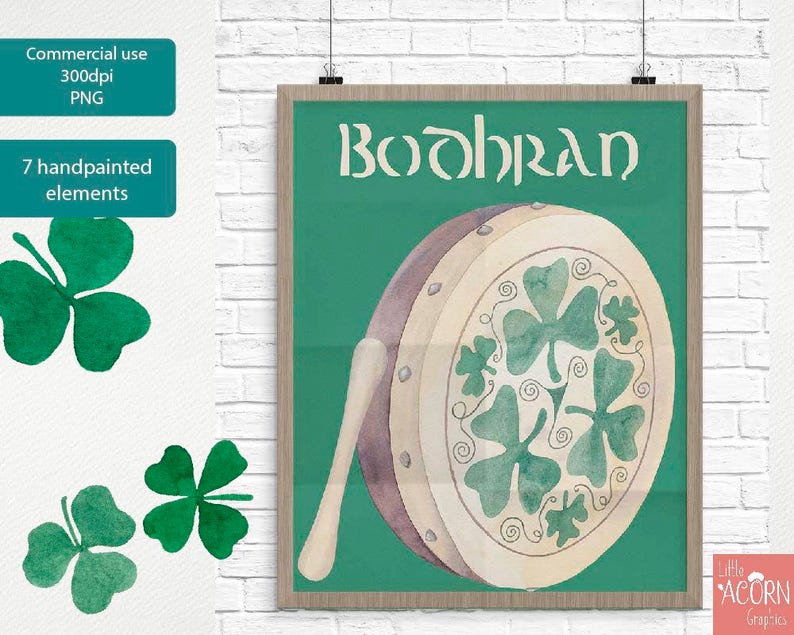 Watercolor Clipart St Patricks Commercial Useday Handpainted Watercolor ...