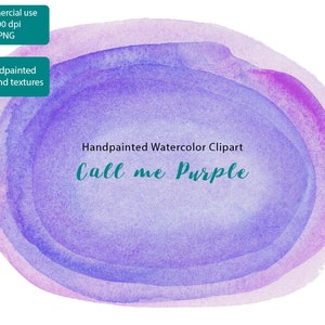 Handpainted Watercolor Clipart Commercial Use PNG, Purple Watercolor ...