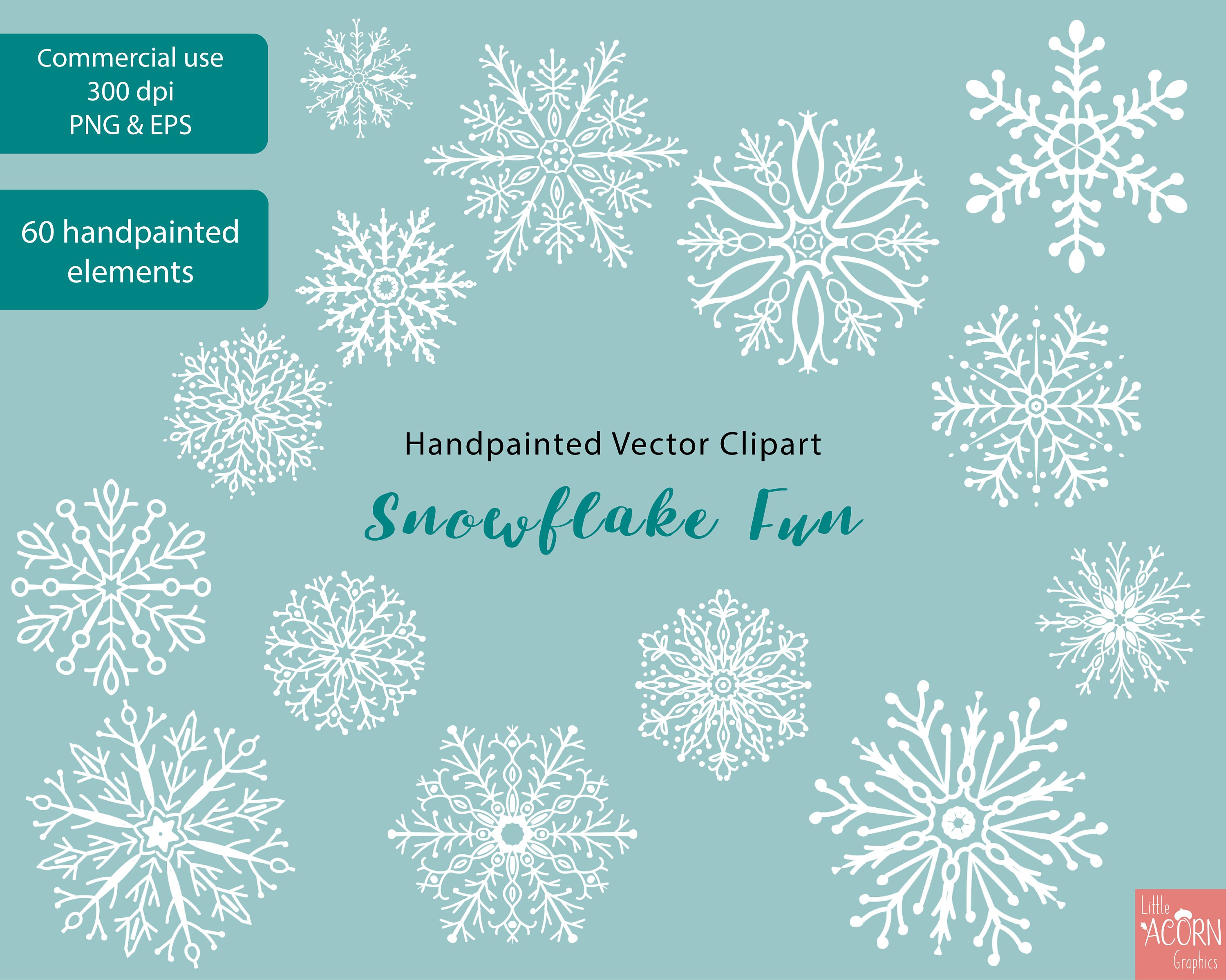 Clipart Snowflake Snow Crystal Vector Eps and Png Christmas Clipart ...