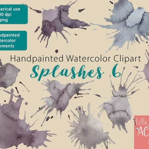 Watercolor Clipart Spashes, Commercial Use,brown Handpainted,grey Clip ...