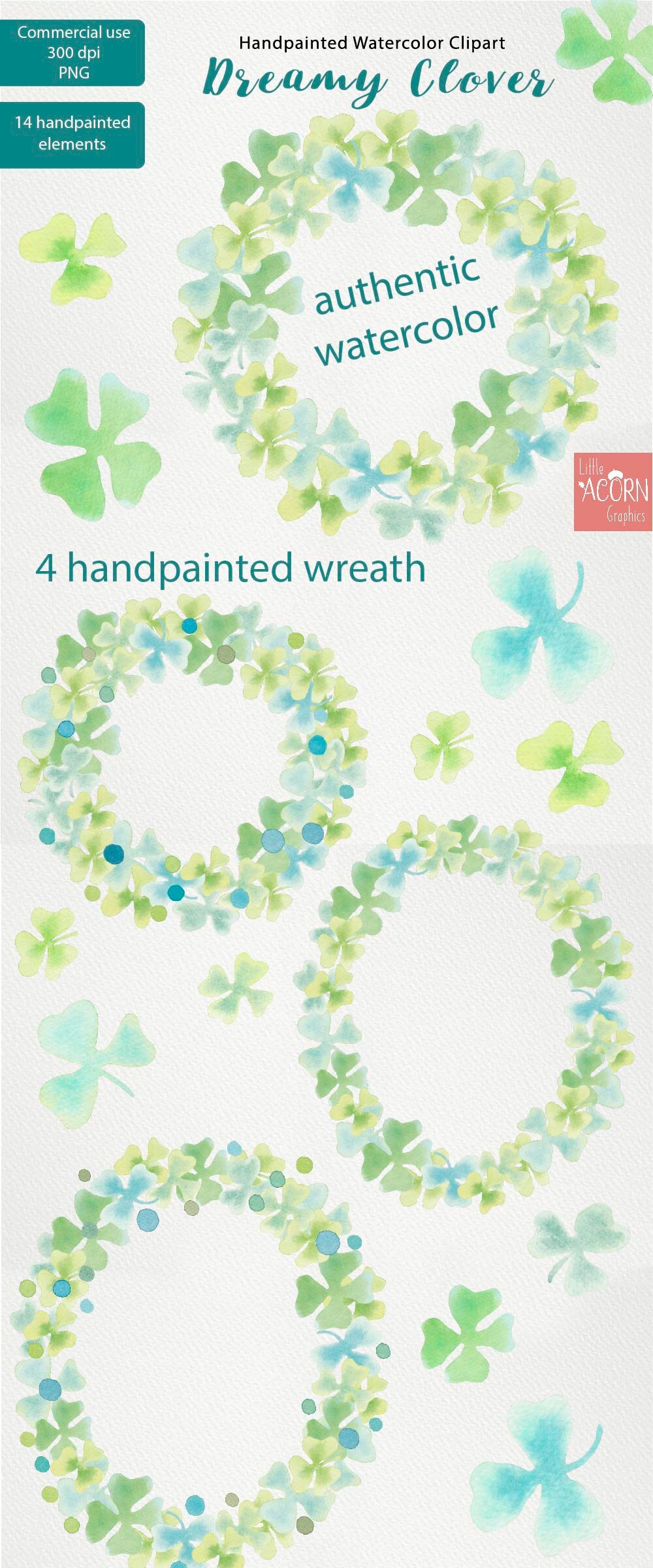 Watercolor Clipart St Patricks Day Commercial Use Handpainted ...