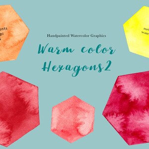 Watercolor Clipart Frame, Hexagon Shapes, Handpainted Watercolor Clip ...
