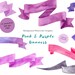 Watercolor Clipart Banner Pink Purple, Handpainted Watercolor Clipart ...