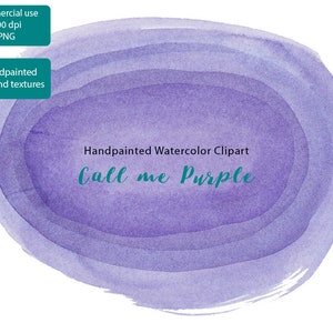 Handpainted Watercolor Clipart Commercial Use PNG, Purple Watercolor ...