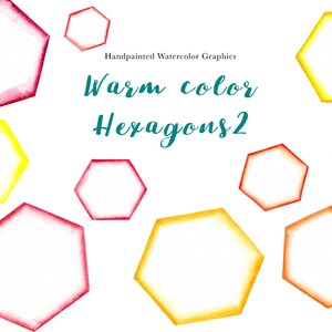 Watercolor Clipart Frame, Hexagon Shapes, Handpainted Watercolor Clip ...