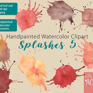Watercolor Clipart Spashes, Commercial Use,brown Handpainted,green Clip ...