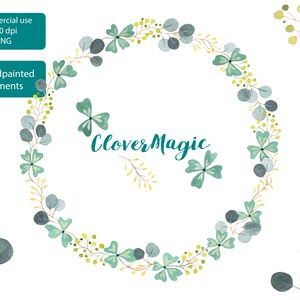 Watercolor Clipart Clover Shamrock St. Patricks Day Clipart - Etsy