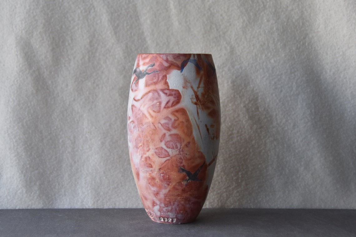 Ceramic Pit Fired Vase / Decorative Vase / Primitive Firings / | Etsy
