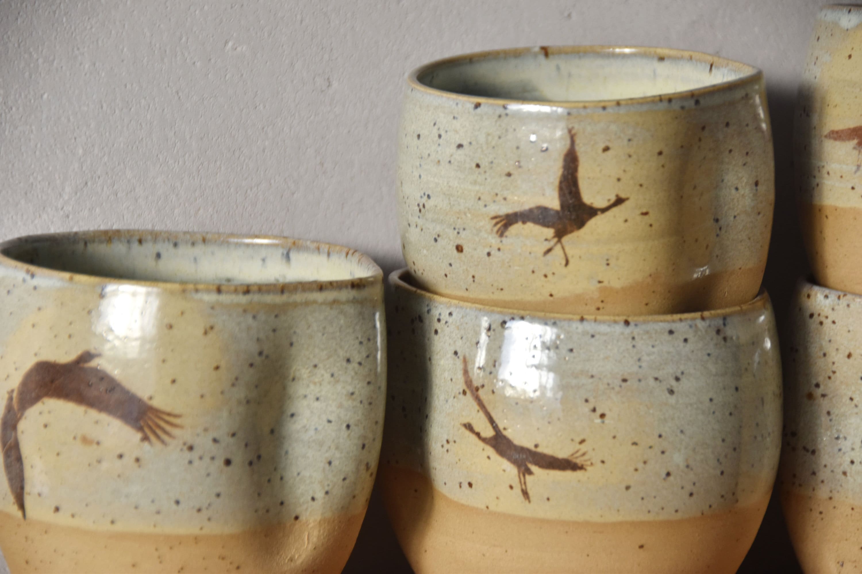 Handmade Ceramic Hug Mug: Bird Images, Made in Israel - Etsy