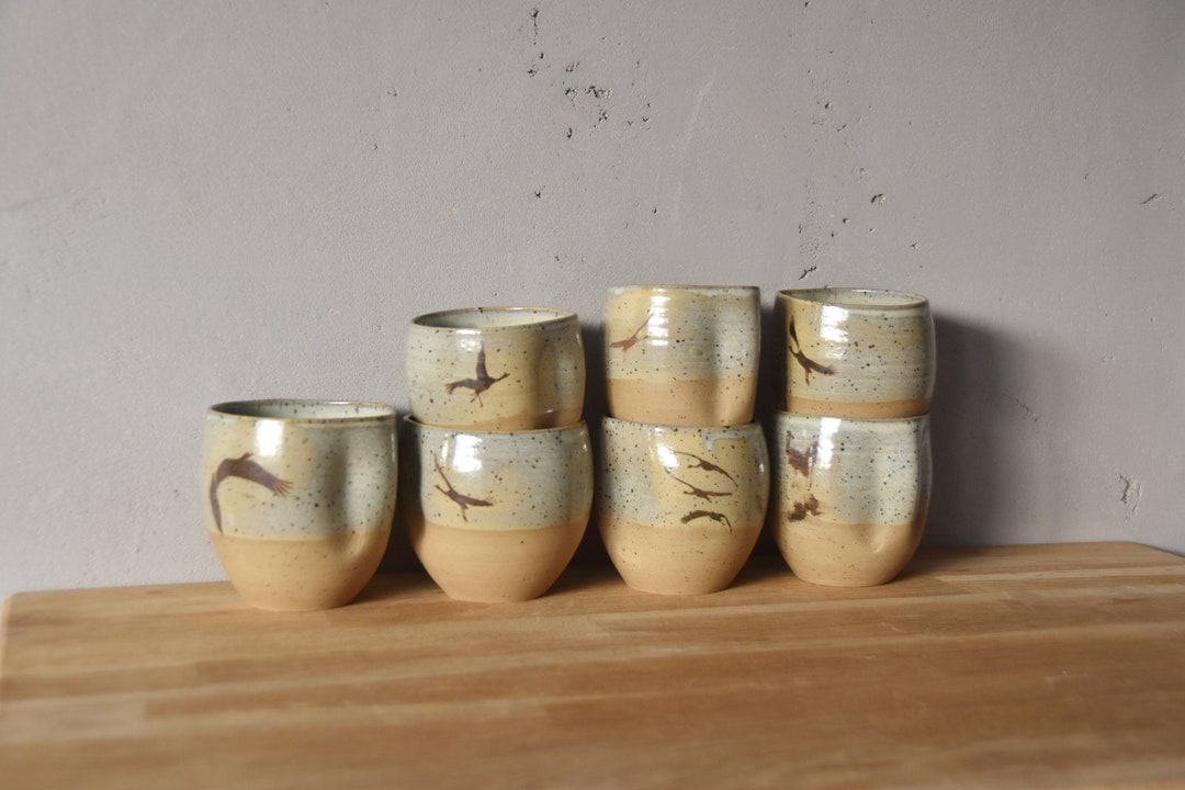 Handmade Ceramic Hug Mug: Bird Images, Made in Israel - Etsy