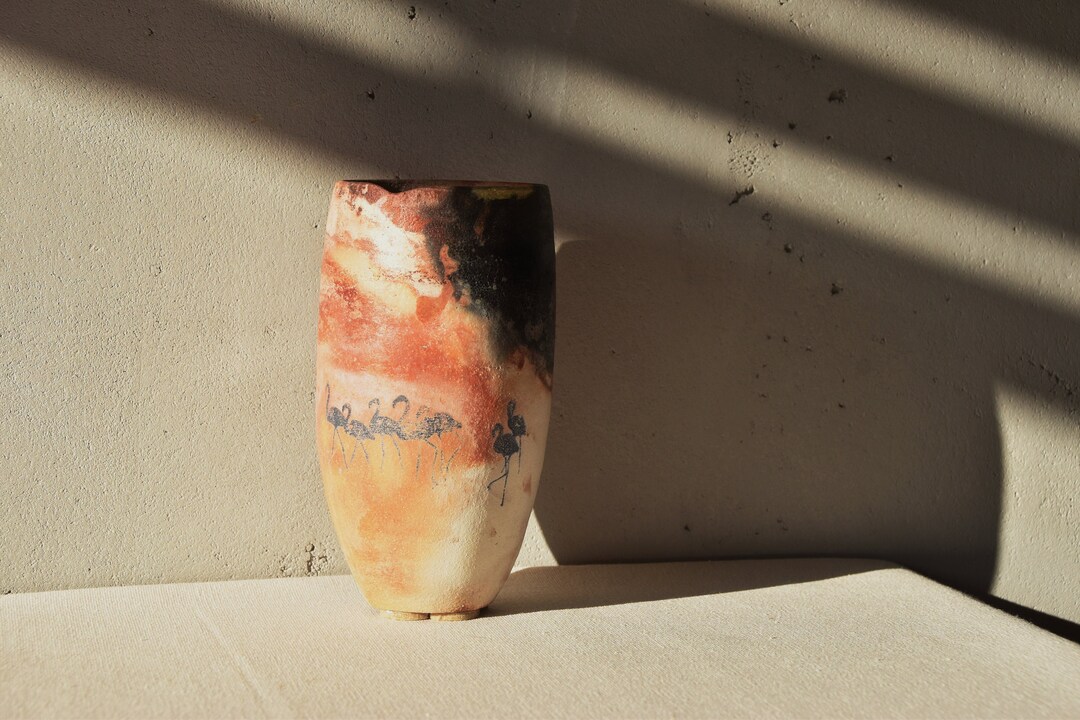 Ceramic Pit Fired Vase / Decorative Vase / Primitive Firings ...