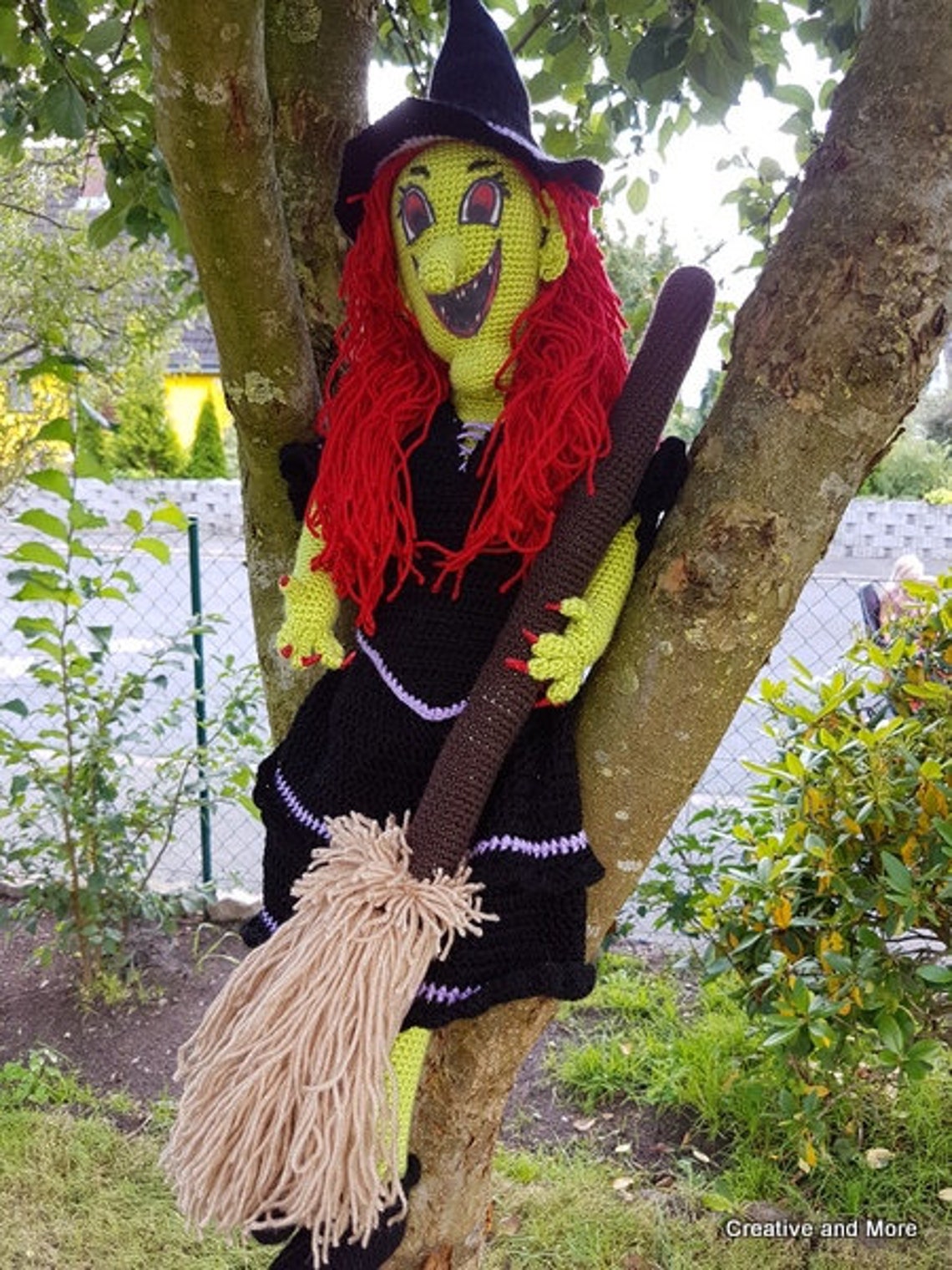 Crochet Pattern "large Halloween Witch With Broom" (80 Cm) - DE/ENG - Etsy