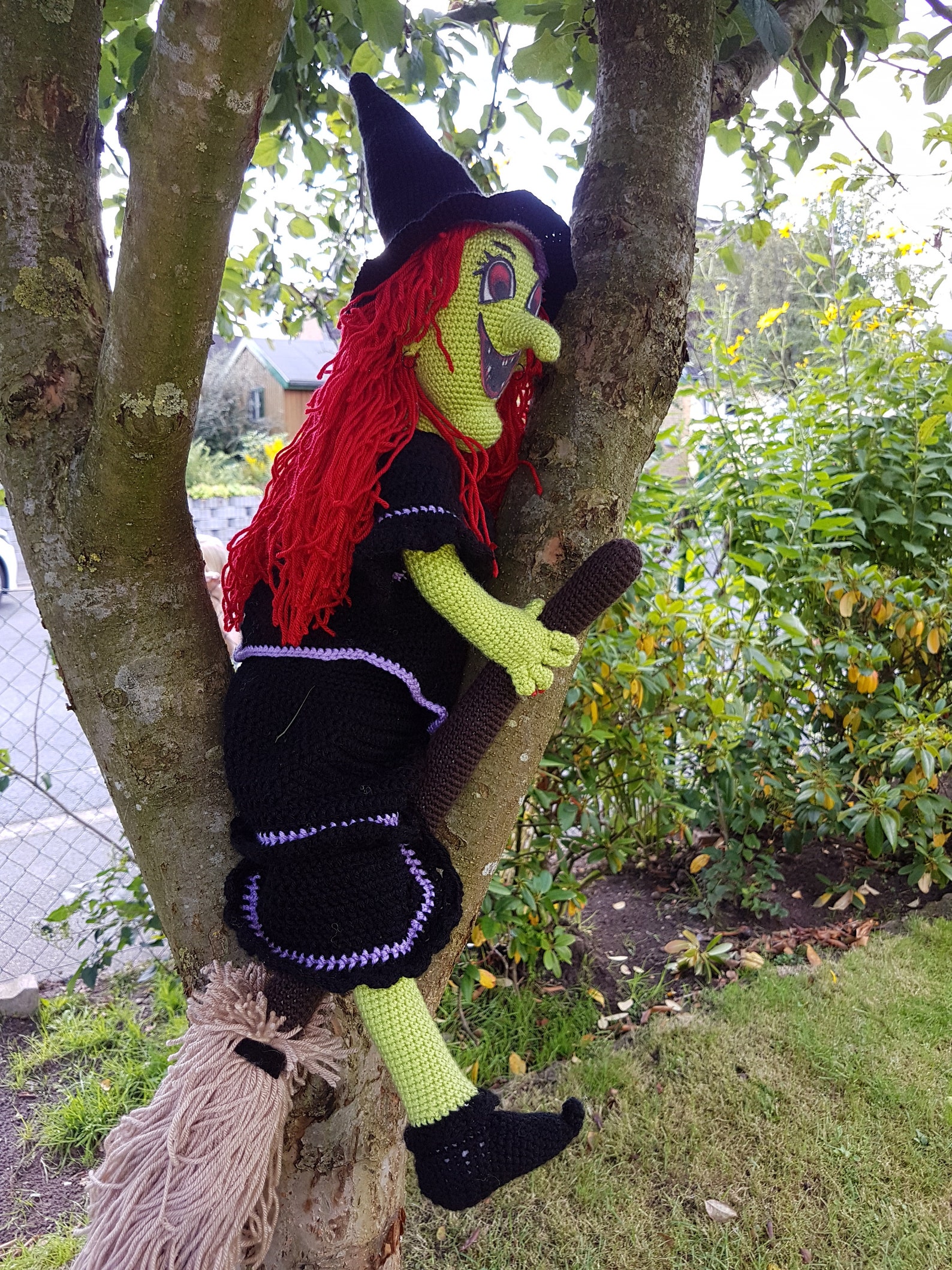 Crochet Pattern "large Halloween Witch With Broom" (80 Cm) - DE/ENG - Etsy