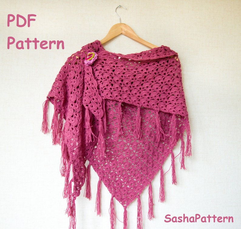 Shell Lace Crochet Shawl Pattern - Etsy