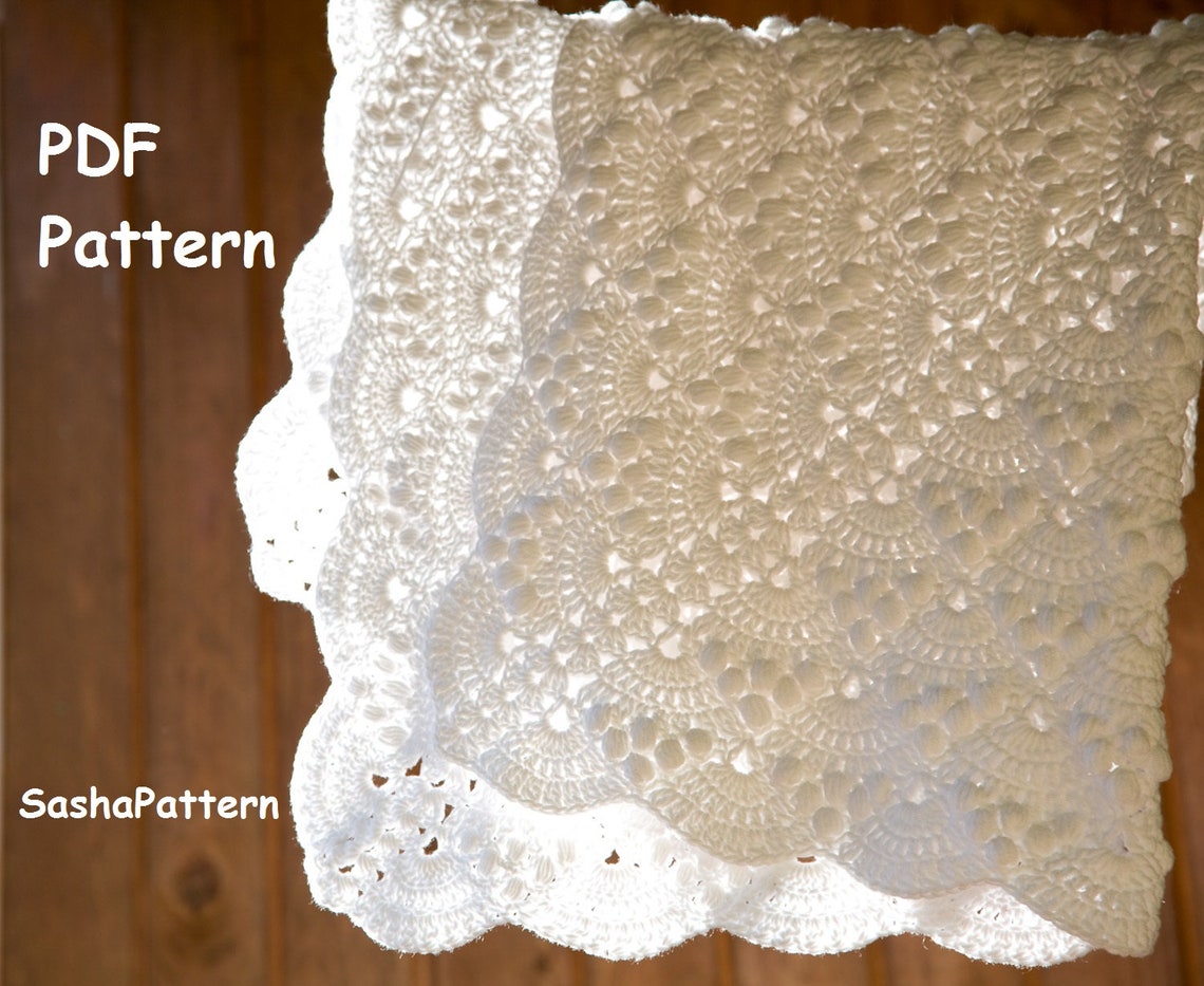 Puff Shell Lace Crochet Blanket Pattern - Etsy