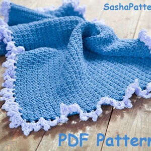 Crochet Ruffle Border Blanket Pattern - Baby Afghan With Ruffle Edging ...