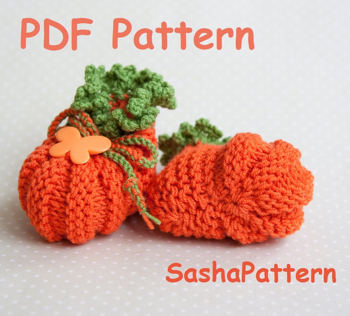 Pumpkin Baby Booties Knitting Pattern: Halloween Crochet Trim (PDF ...