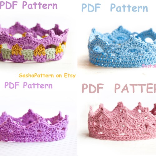 3 SIMPLE Crochet Baby Crowns Pattern PROMO Price - Etsy