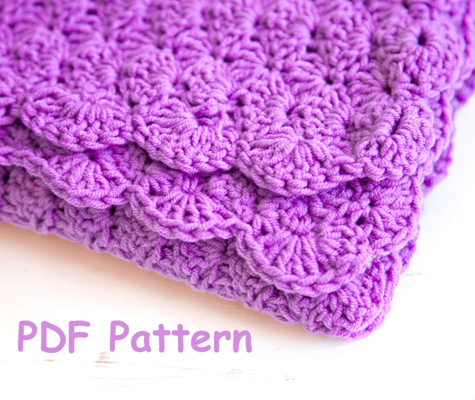 Crochet Shell Stitch Baby Blanket Pattern Easy Crochet for - Etsy