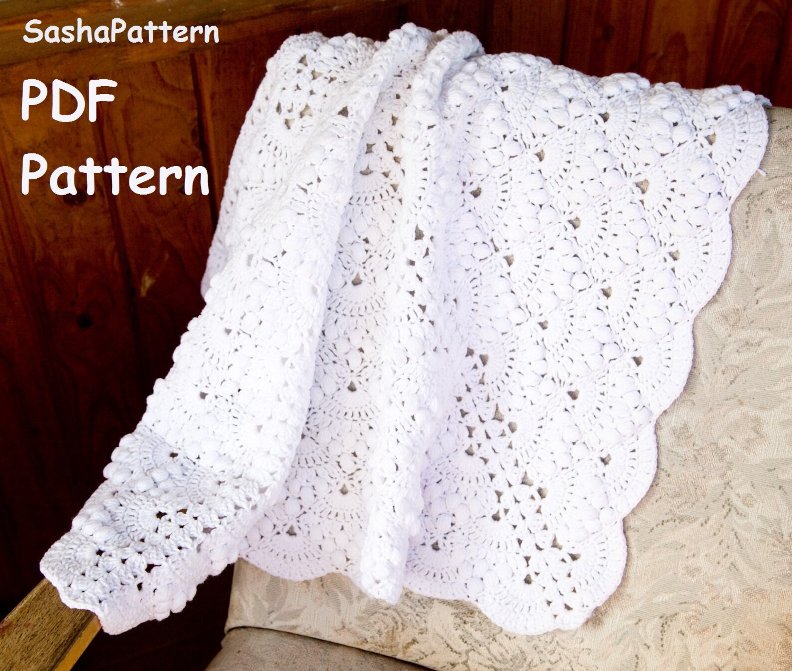 Puff Shell Lace Crochet Blanket Pattern - Etsy