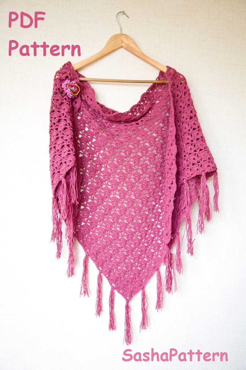 Shell Lace Crochet Shawl Pattern - Etsy