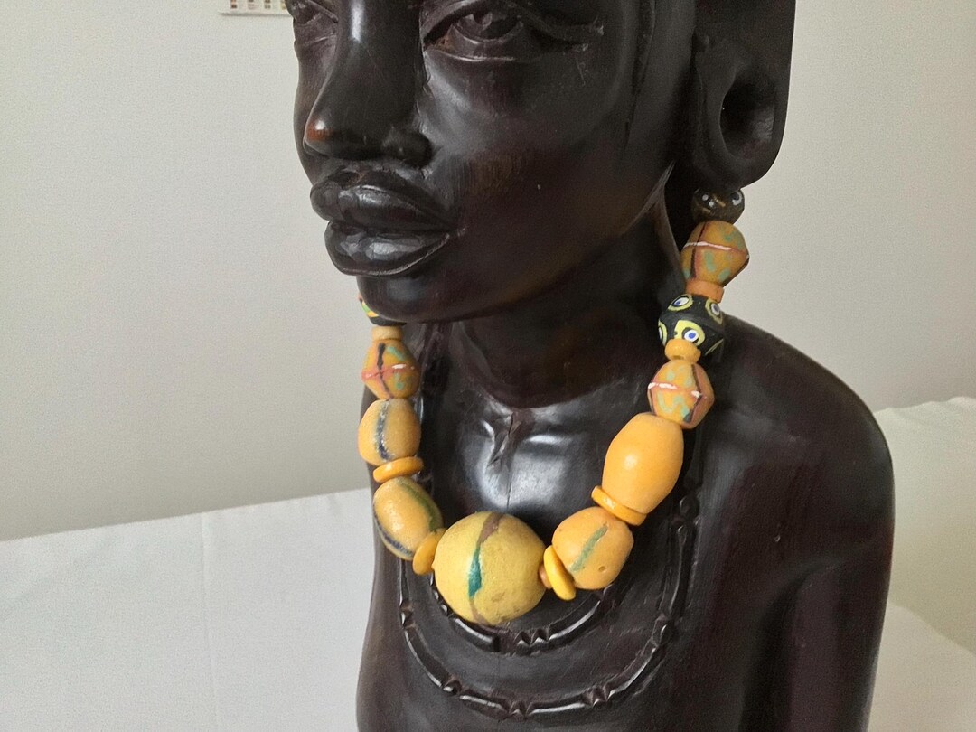 Trade Beads Necklace. SAND CAST, Glass Powder Beads . Rare Central ...