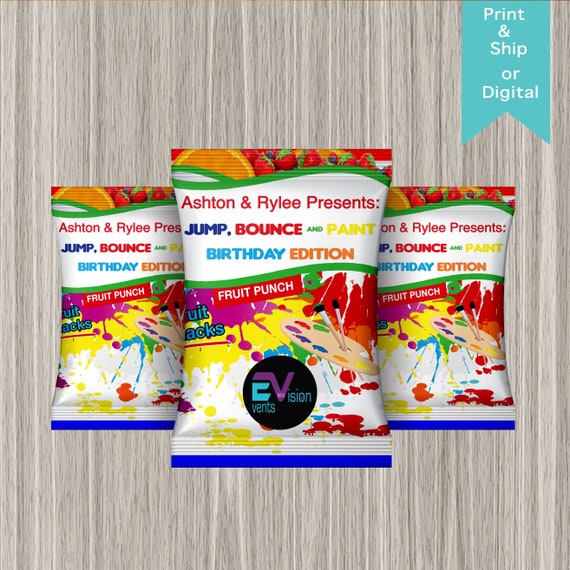 Paint Splash pack/Snacks /Candy Buffet Bags/ Favor bags/ Candy bags ...
