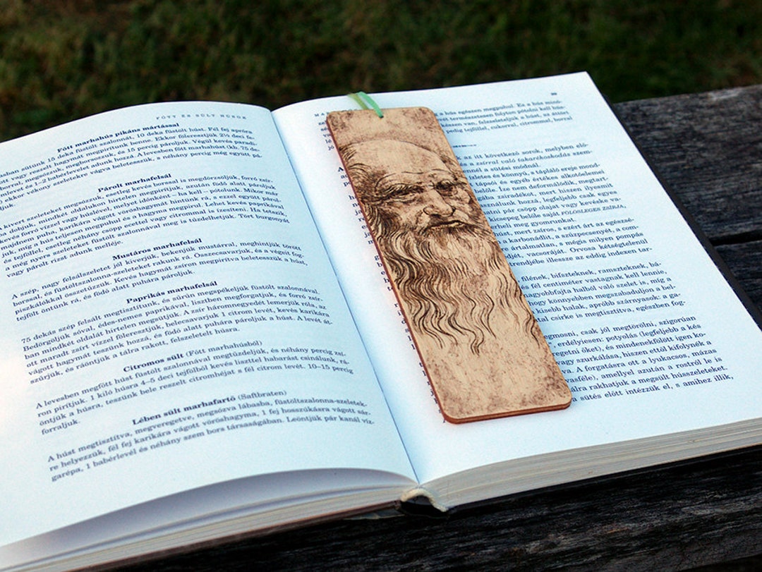 Leonardo Da Vinci Wooden Bookmark - Etsy