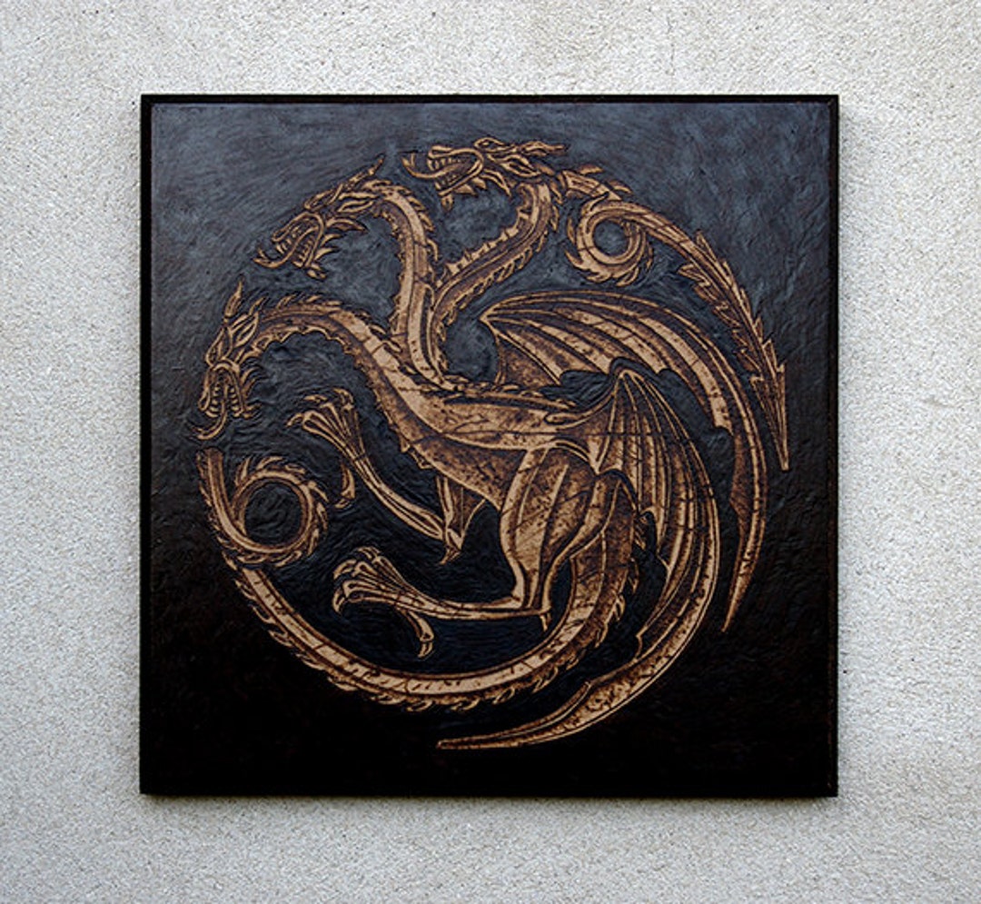Game of Thrones Inspired Targaryen Crest Pyrography Art - Etsy