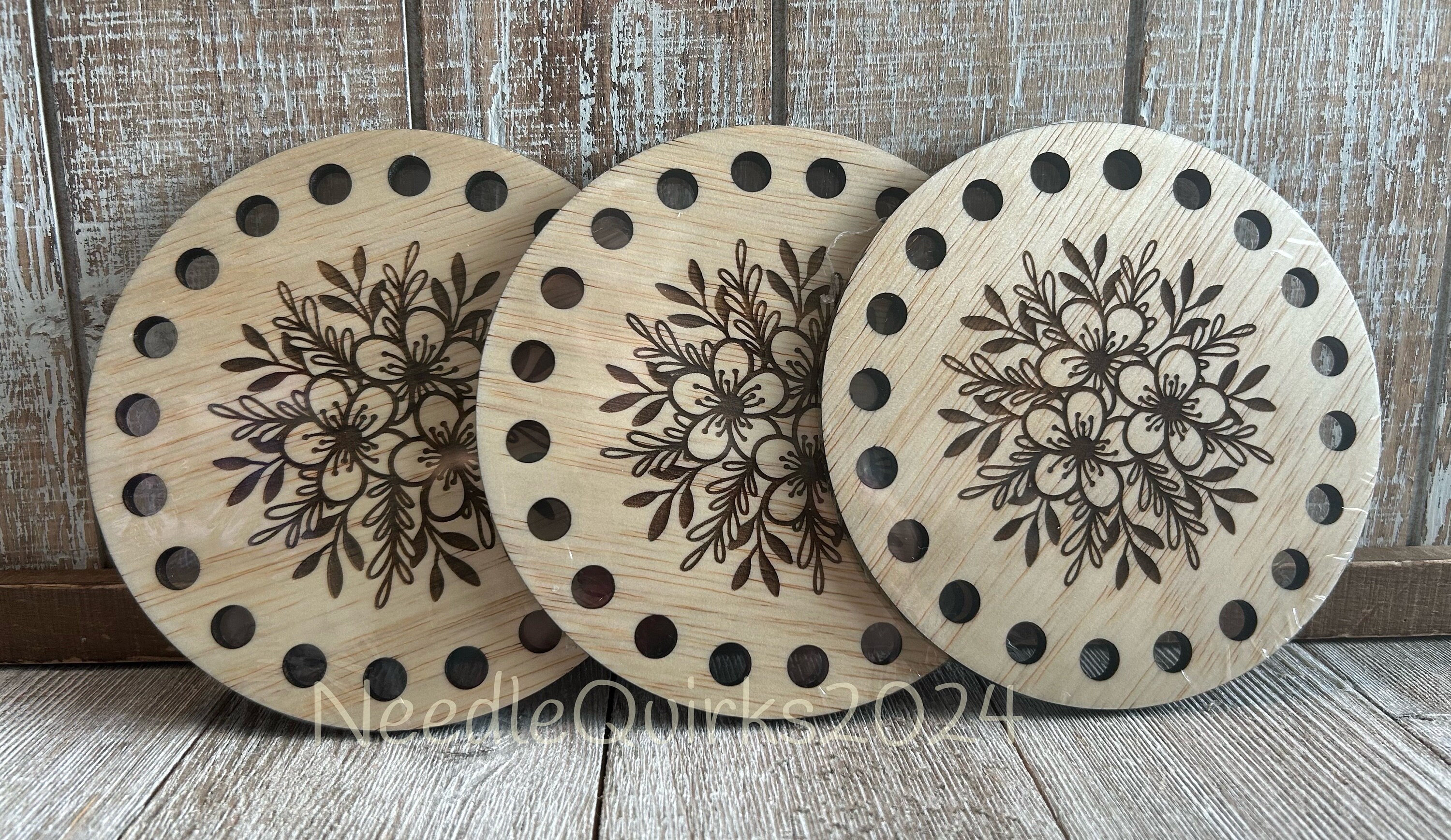 Round Birch Wood Floral Insert for Clothesline Rope Bowl - Etsy