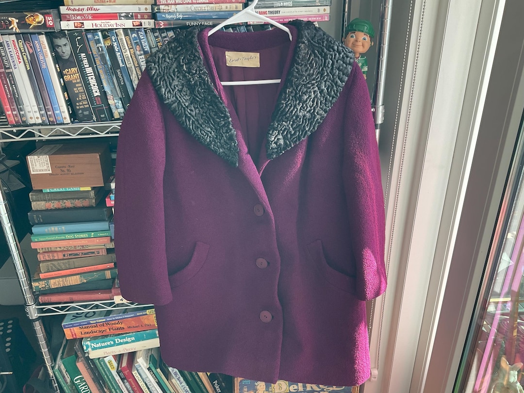 Lord and Taylor Plum Colored Wool Coat - Etsy