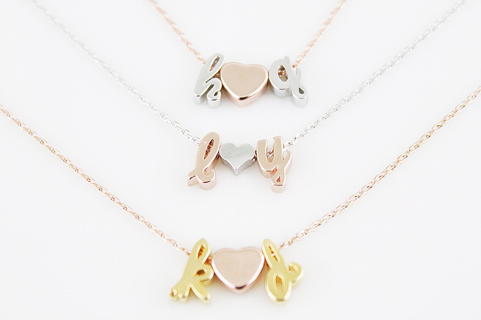 Tiny Initial Necklace Lowercase Cursive Necklace Personalized Necklace ...