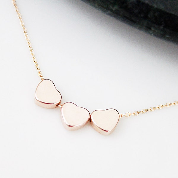3 Heart Necklace - Etsy