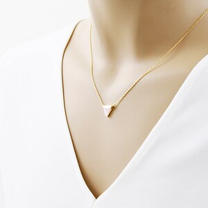 Gold Framed Pink Marble Triangle Pendant Necklace Bridesmaid Gift ...