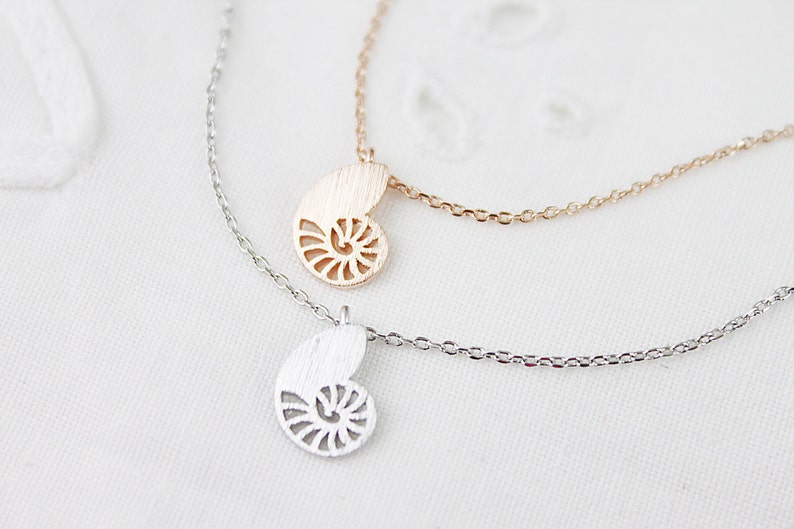 Rose Gold Turbo Pendant Necklace Dainty and Delicate Everyday - Etsy